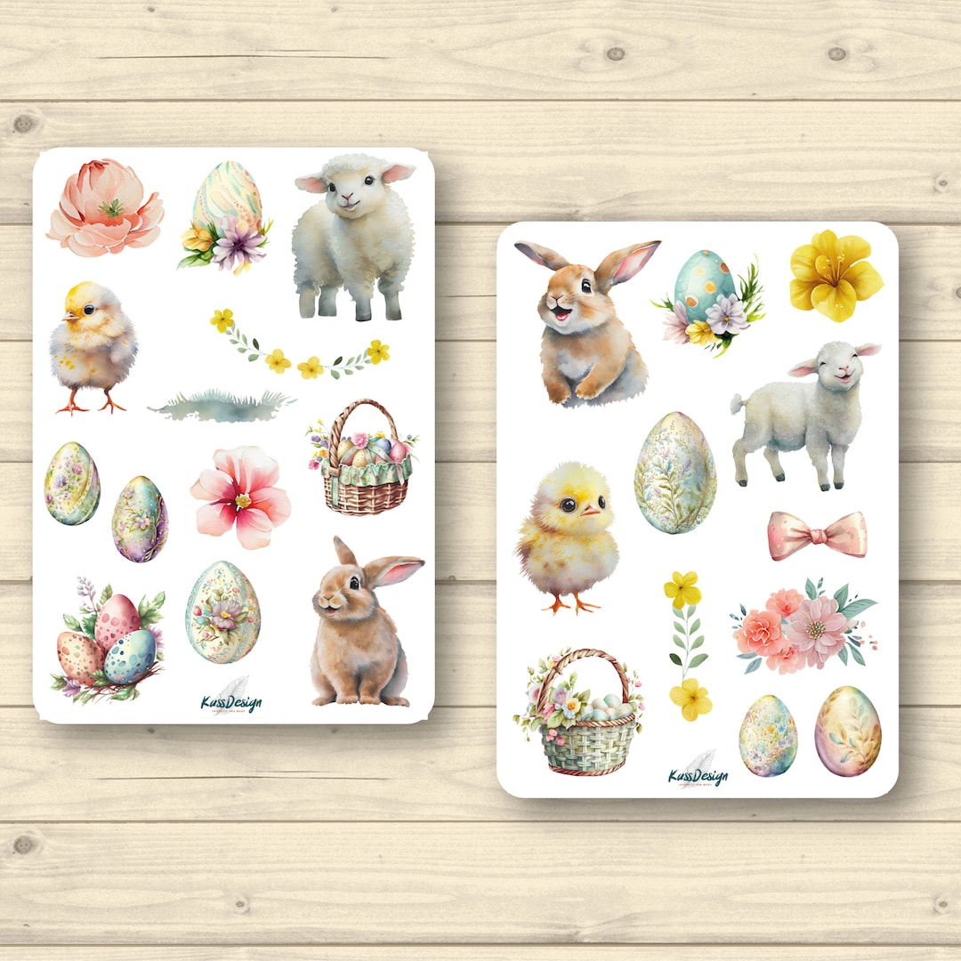 Sticker Set Cute Easter - Etsy