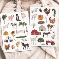 Farm Sticker Pack of 5, Vinyl Stickers, Farm Stickers, Barn Farm Animal ...