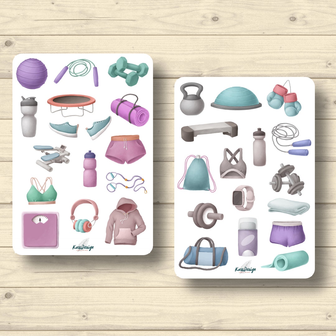 Sticker Set Fitness Sports Sports Equipment Gym Gym Sportswear ...