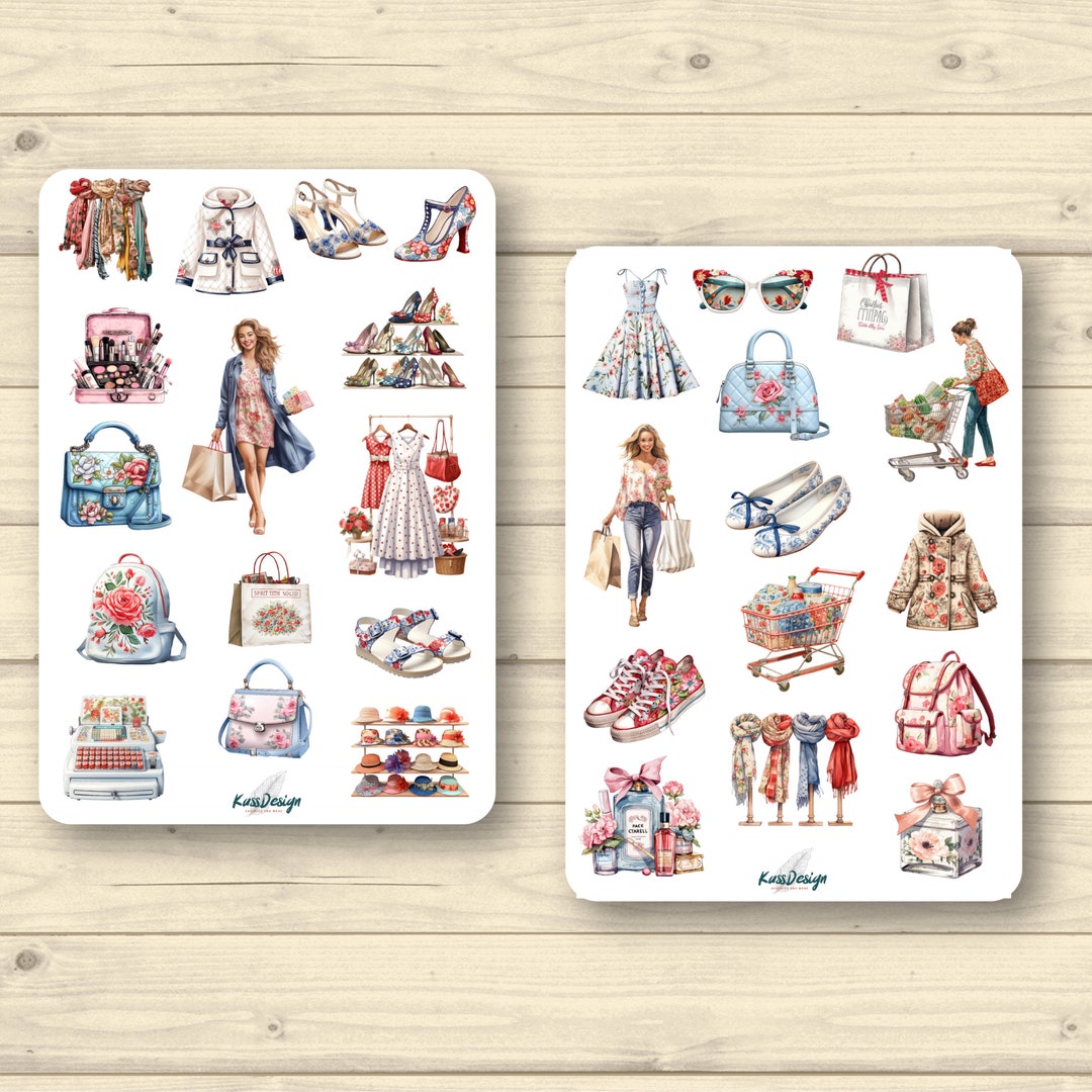 Sticker Set Shopping Time - Etsy