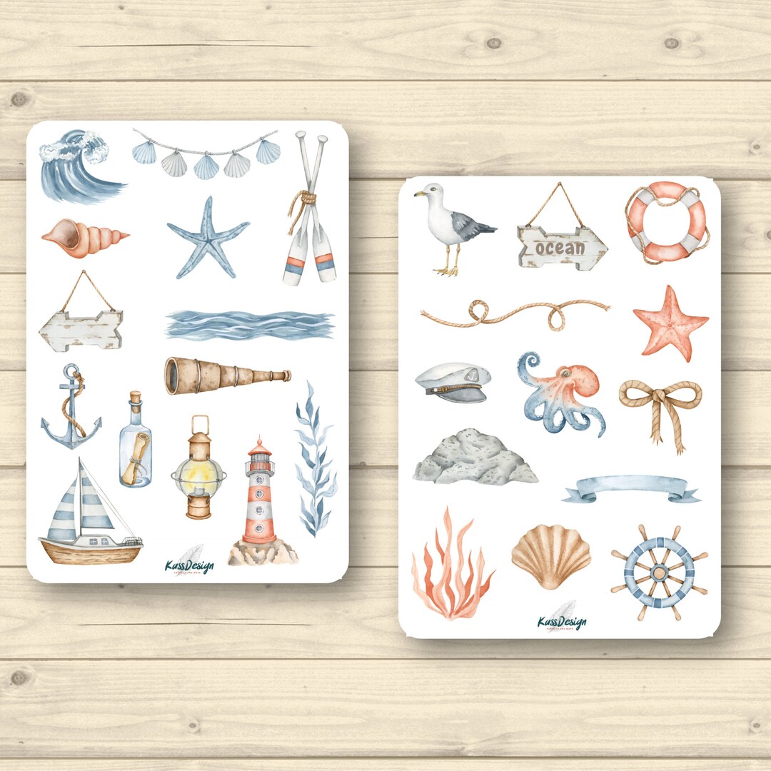 Sticker Set Maritime, Summer Vacation - Etsy