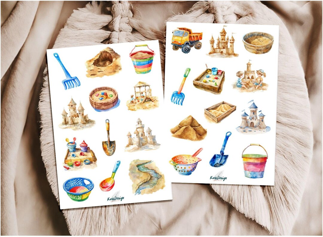 Sticker Set Sandpit, Building Sandcastles - Etsy