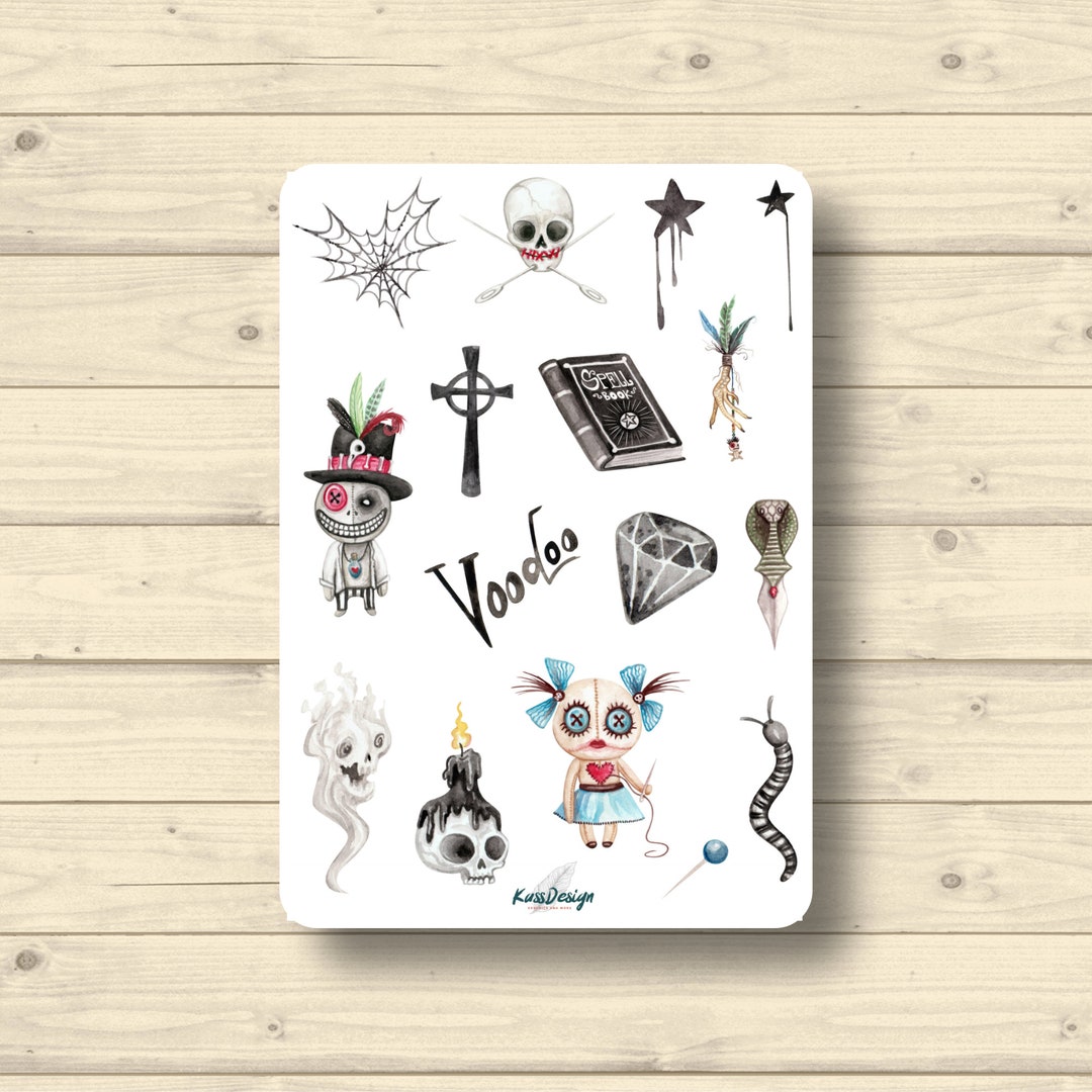 Sticker Sheet Voodoo Halloween Gothic, Sticker Planner Stickers ...