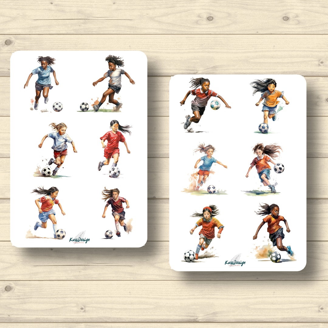 Sticker Set Soccer Girl Sport Hobby Ball Sports WM, Sticker Planner ...