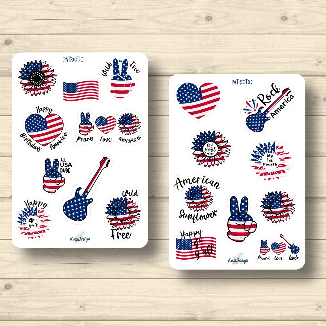Sticker Set, 4th of July, Independence Day, USA, America, Sticker ...
