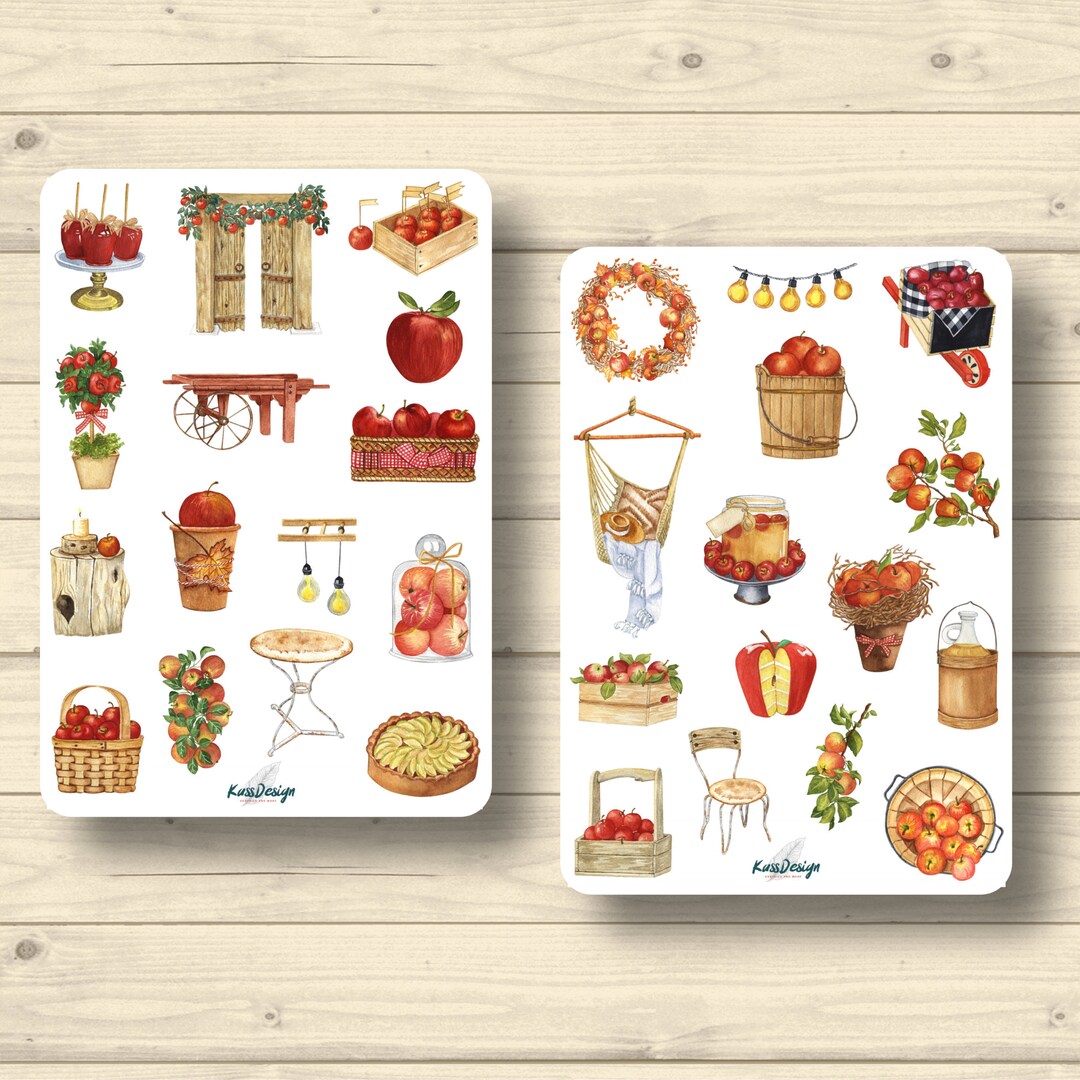 Sticker Sets Apples Apple Tree Apple Pie Delicious Juicy Stickers ...