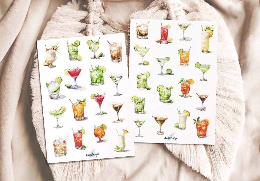 Sticker Set Cocktails - Etsy