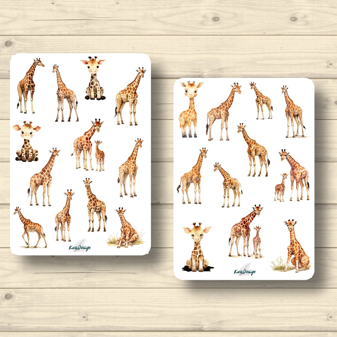 Sticker Set Giraffes Animals Safari Wildlife, Sticker Planner Stickers ...