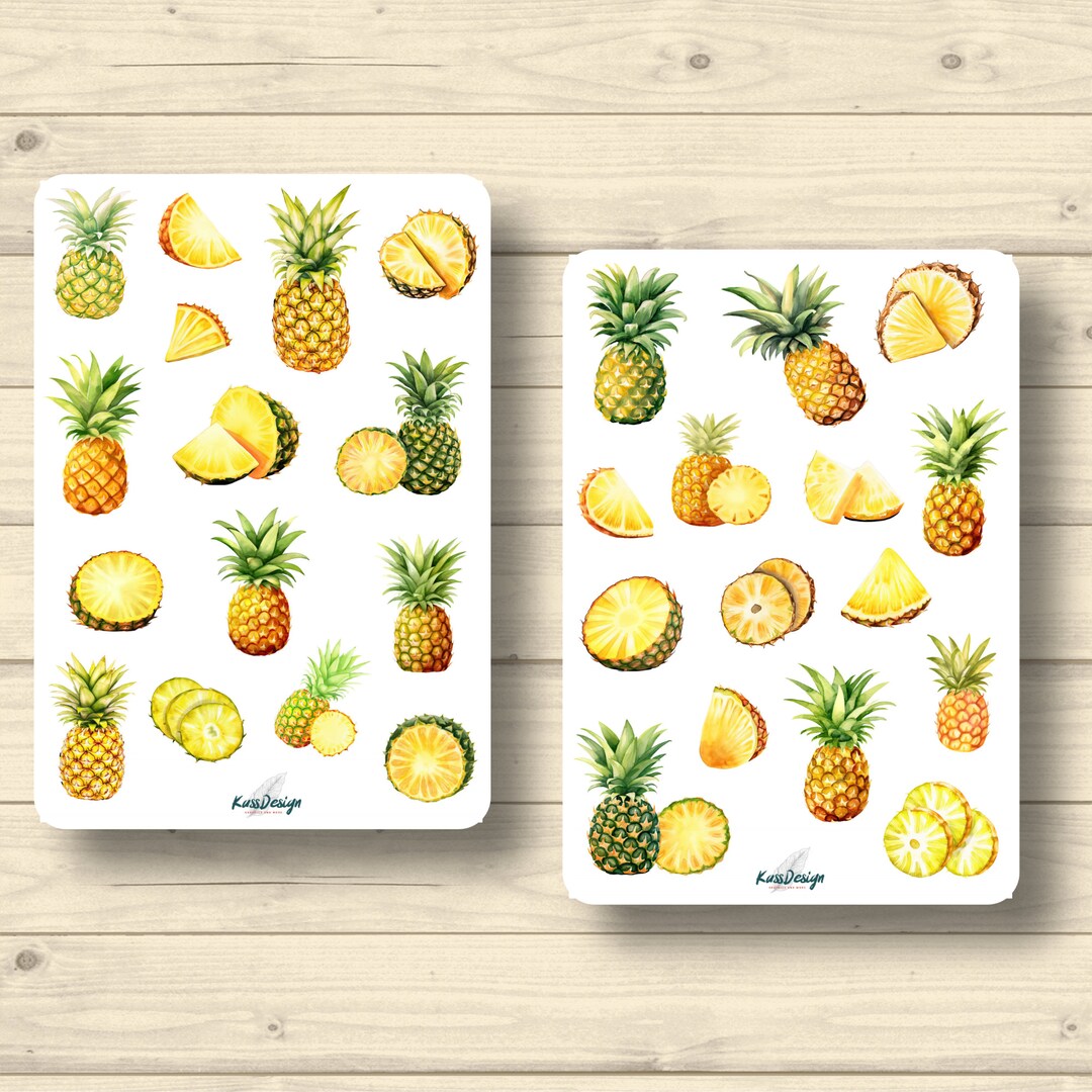 Sticker Set Pineapple Fruit Fruit Tropical Fruits Sweet Juicy, Sticker ...