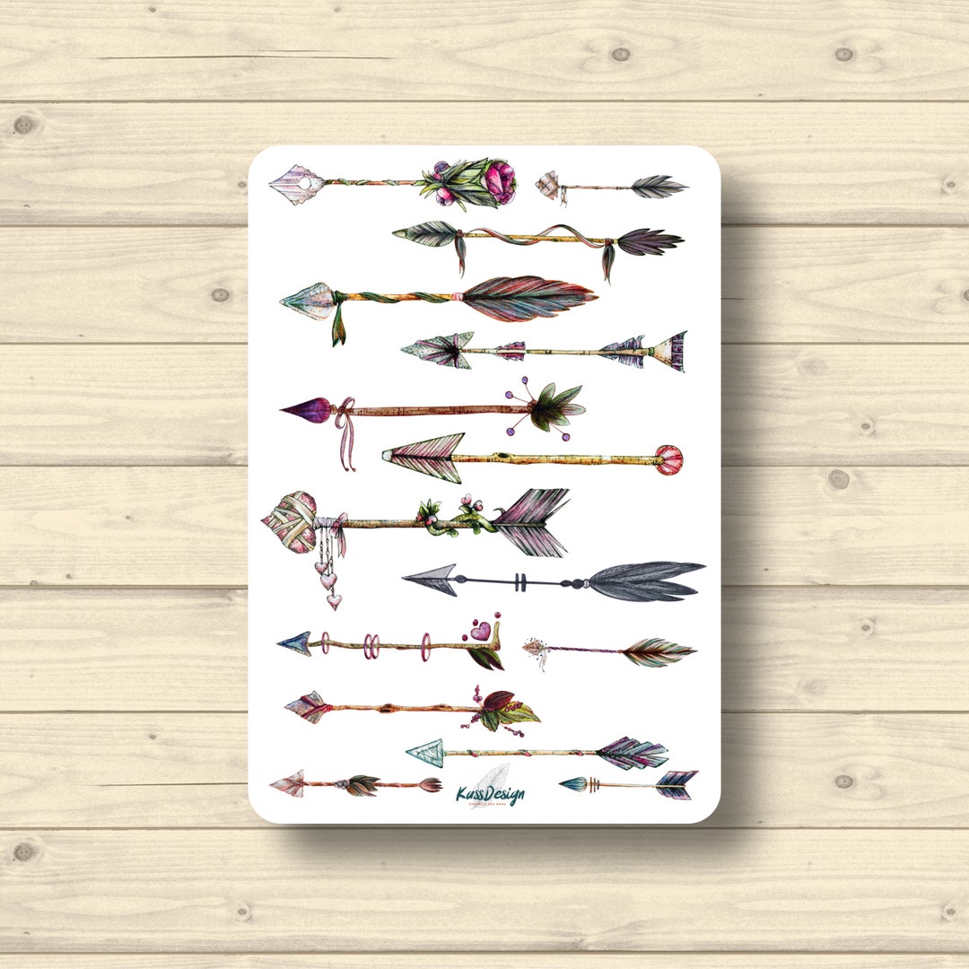 Sticker Sheet Arrows Indian Vintage Western, Stickers Planner Stickers ...