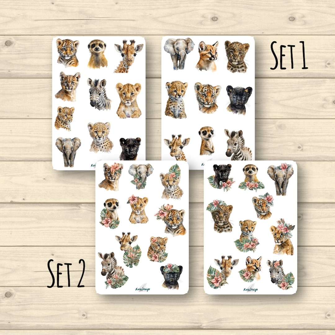 Sticker Set Baby Animals, 2 Sets - Etsy