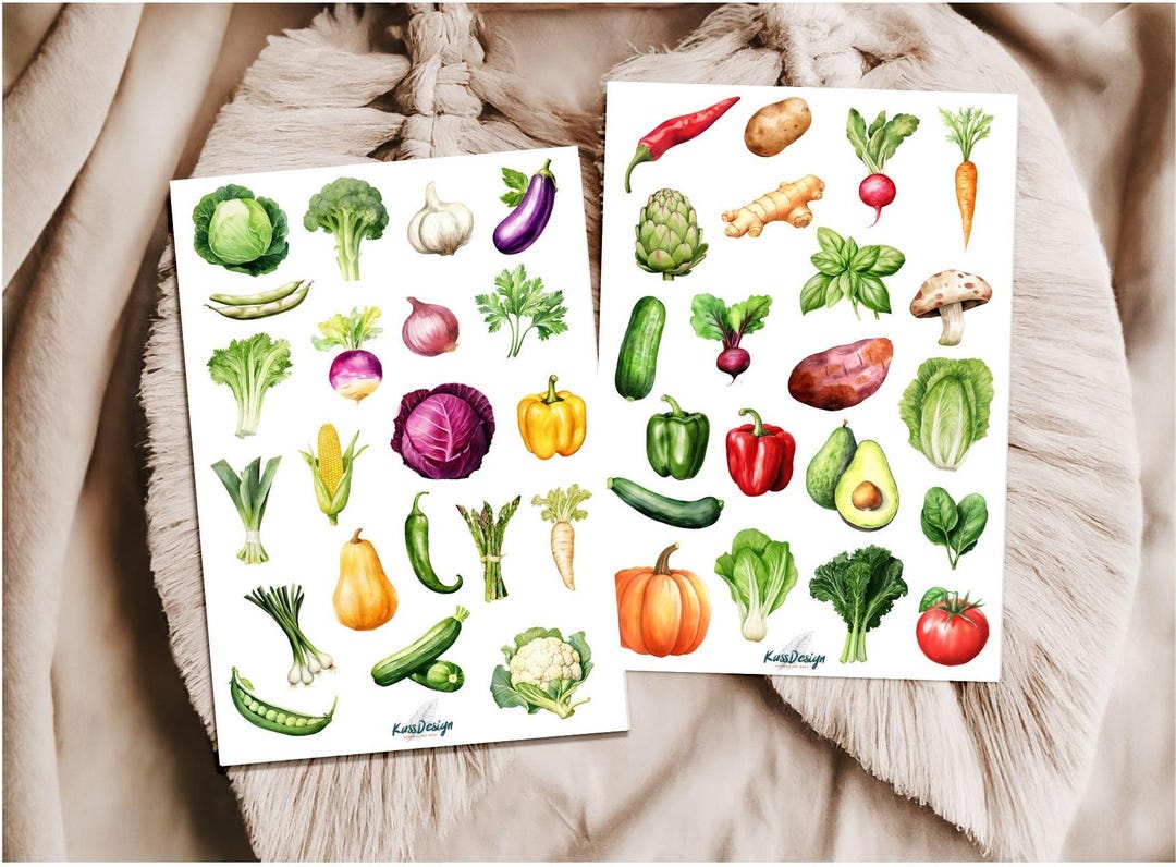 Sticker Set Vegetable Salad - Etsy