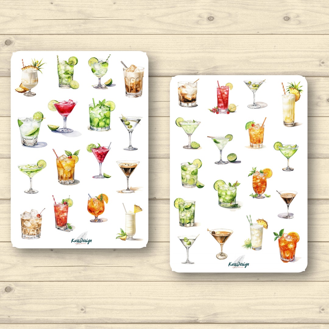Sticker Set Cocktails - Etsy