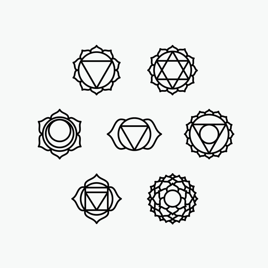Chakra Symbols - Svg, Pdf, Png & Eps - Etsy UK
