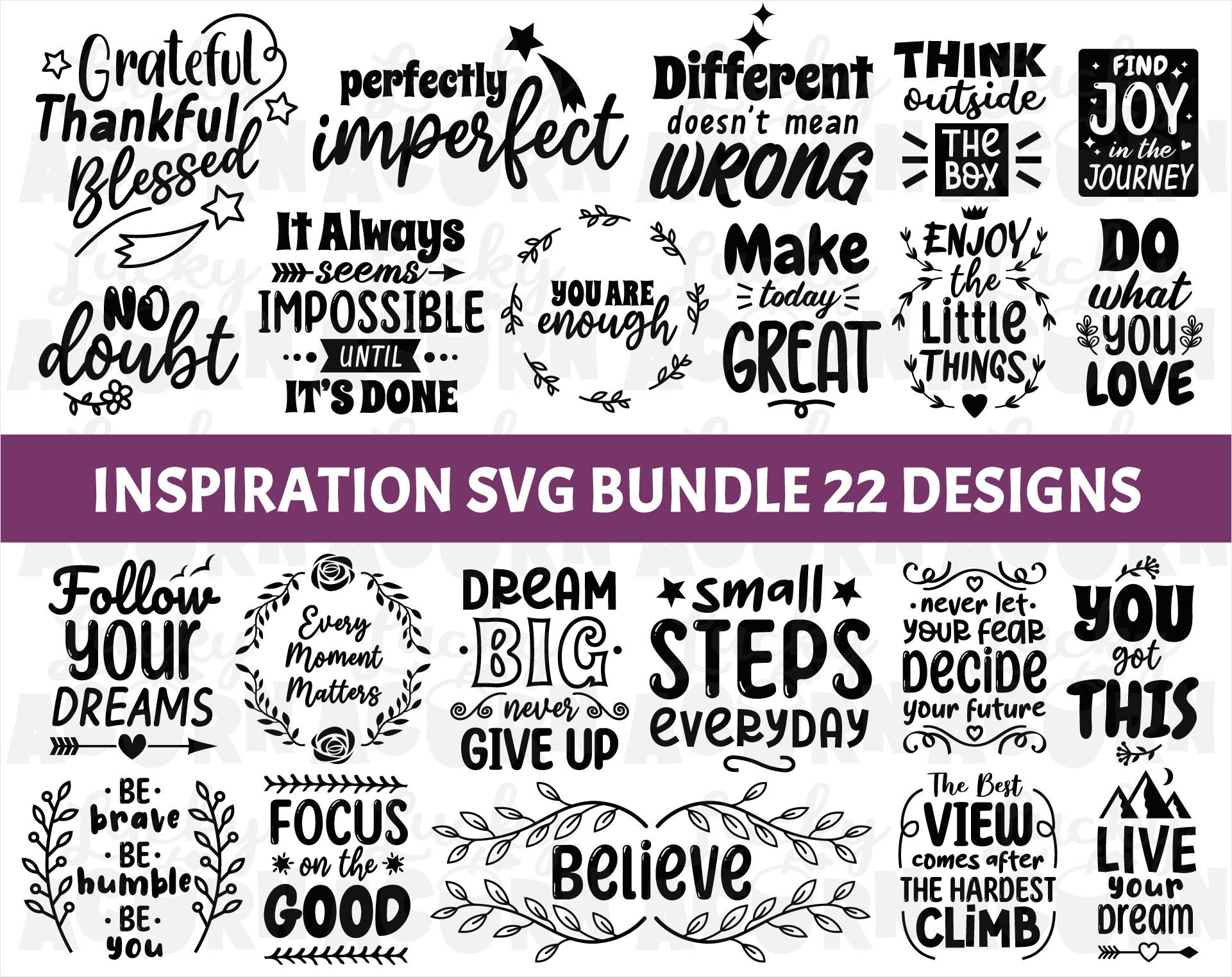 Inspiration SVG Bundle Motivational SVG Positive Quotes PNG - Etsy