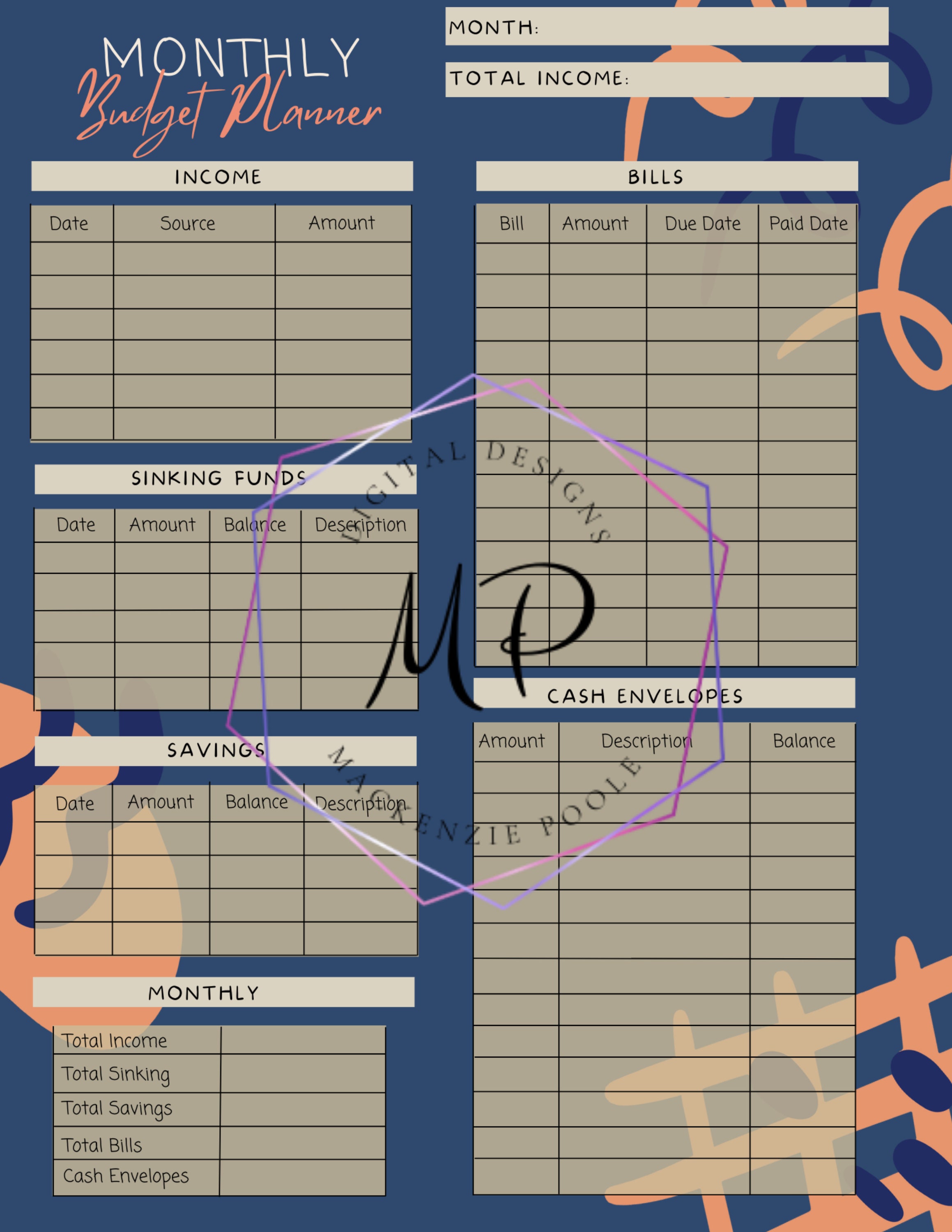 Budget Planner - Etsy