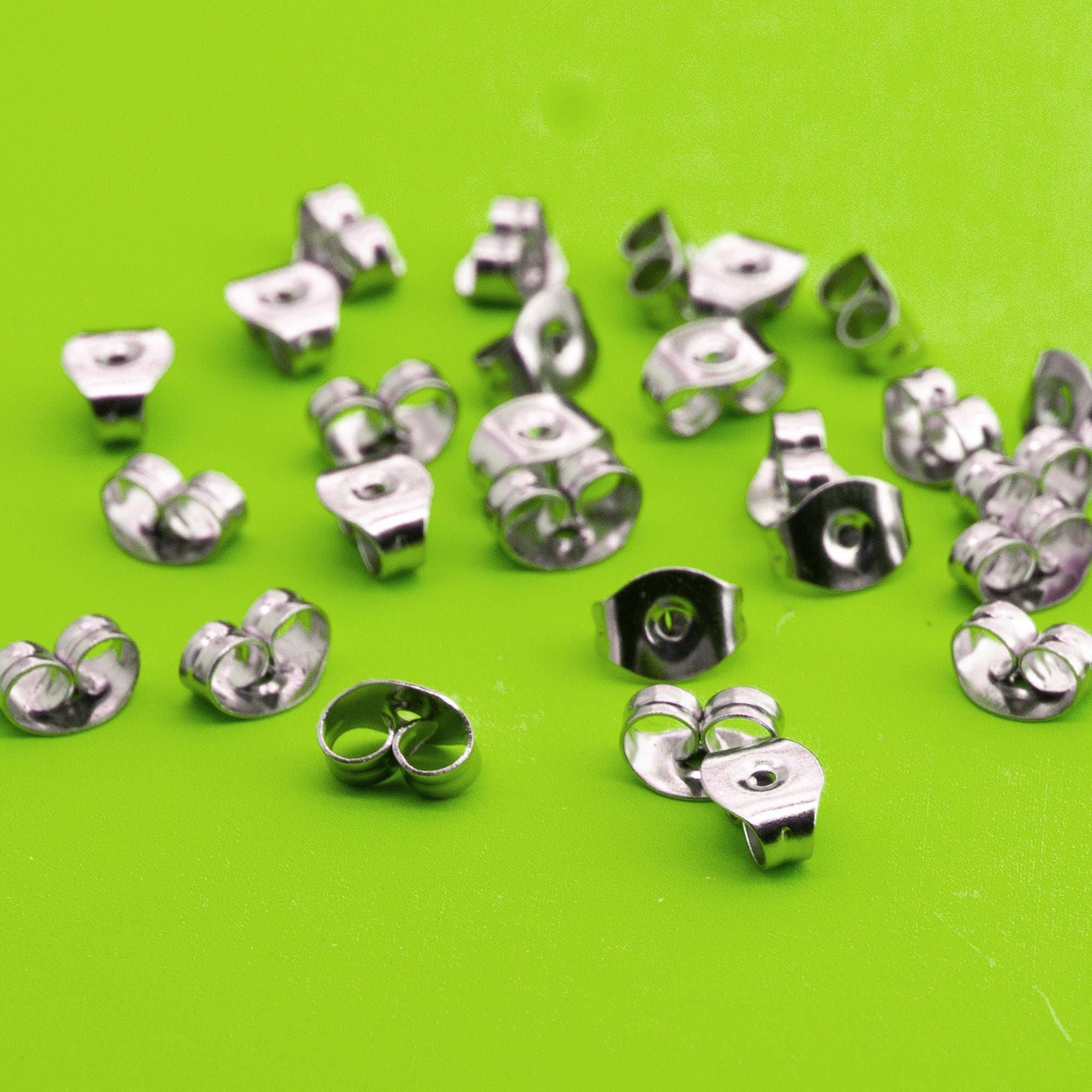 Hypoallergenic Stainless Steel Friction Earring Backs for Stud Earrings ...