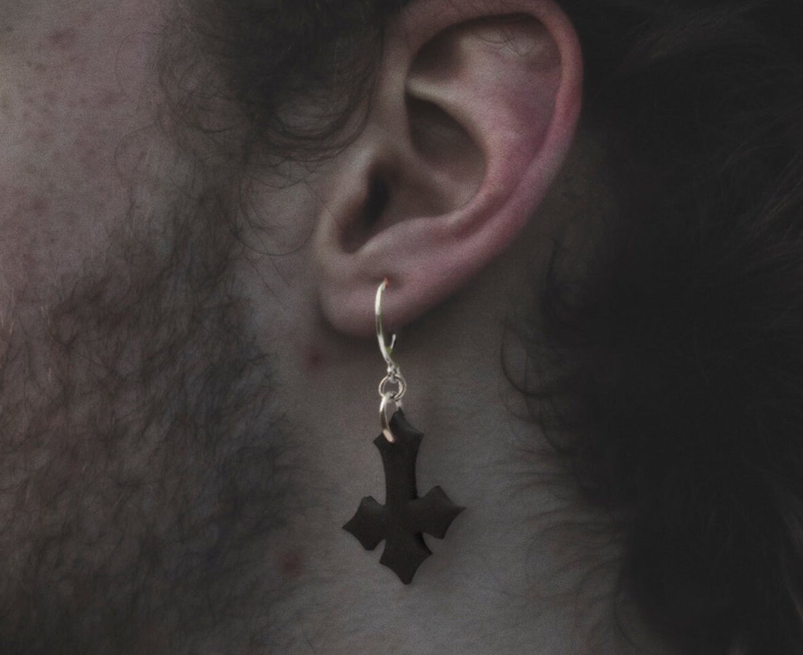 Inverted Gothic Pointed Cross Polymer Clay Dangle Earrings Handmade ...