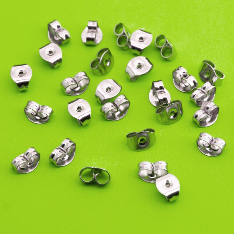 Hypoallergenic Stainless Steel Friction Earring Backs for Stud Earrings ...
