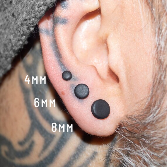 Black circle studs store