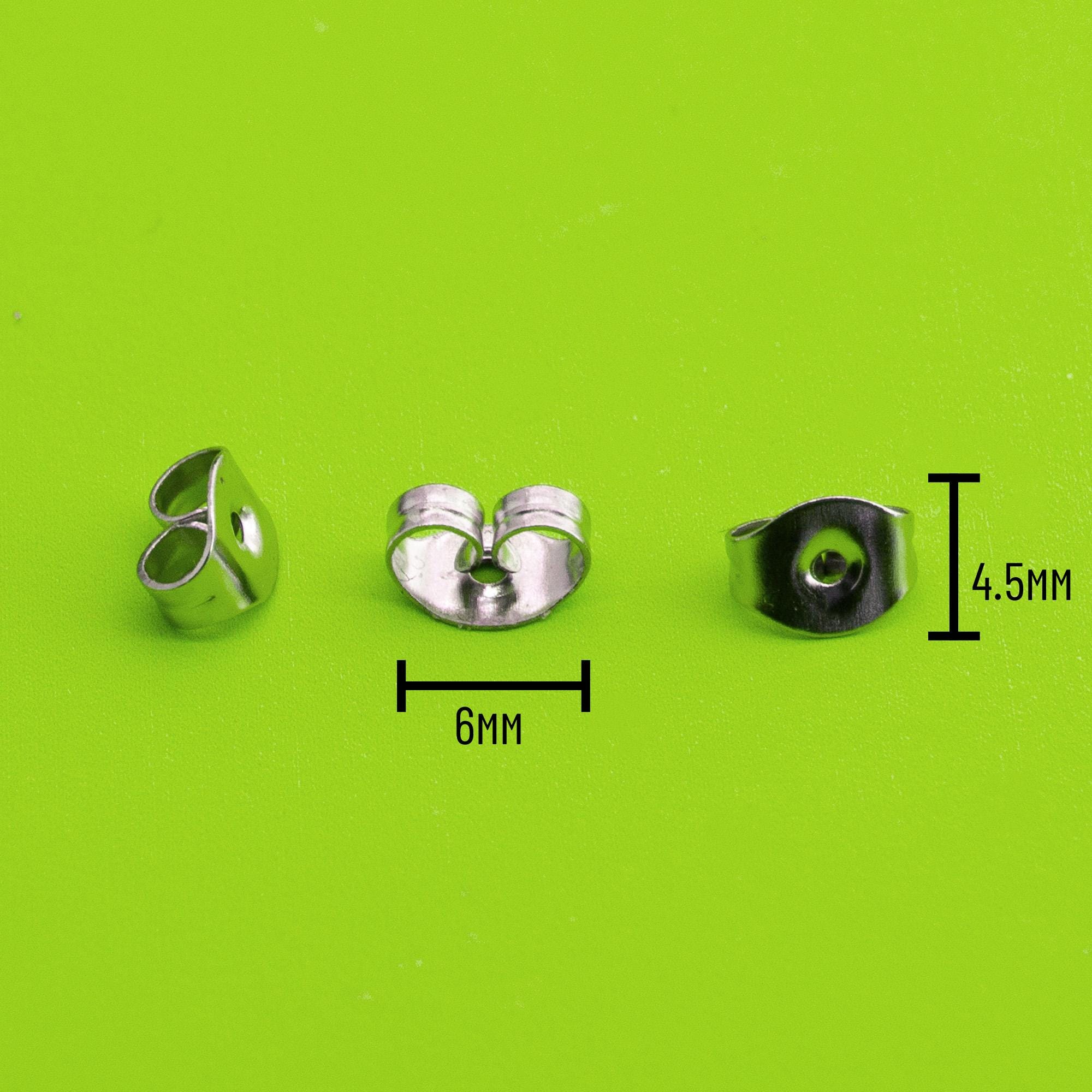 Hypoallergenic Stainless Steel Friction Earring Backs for Stud Earrings ...