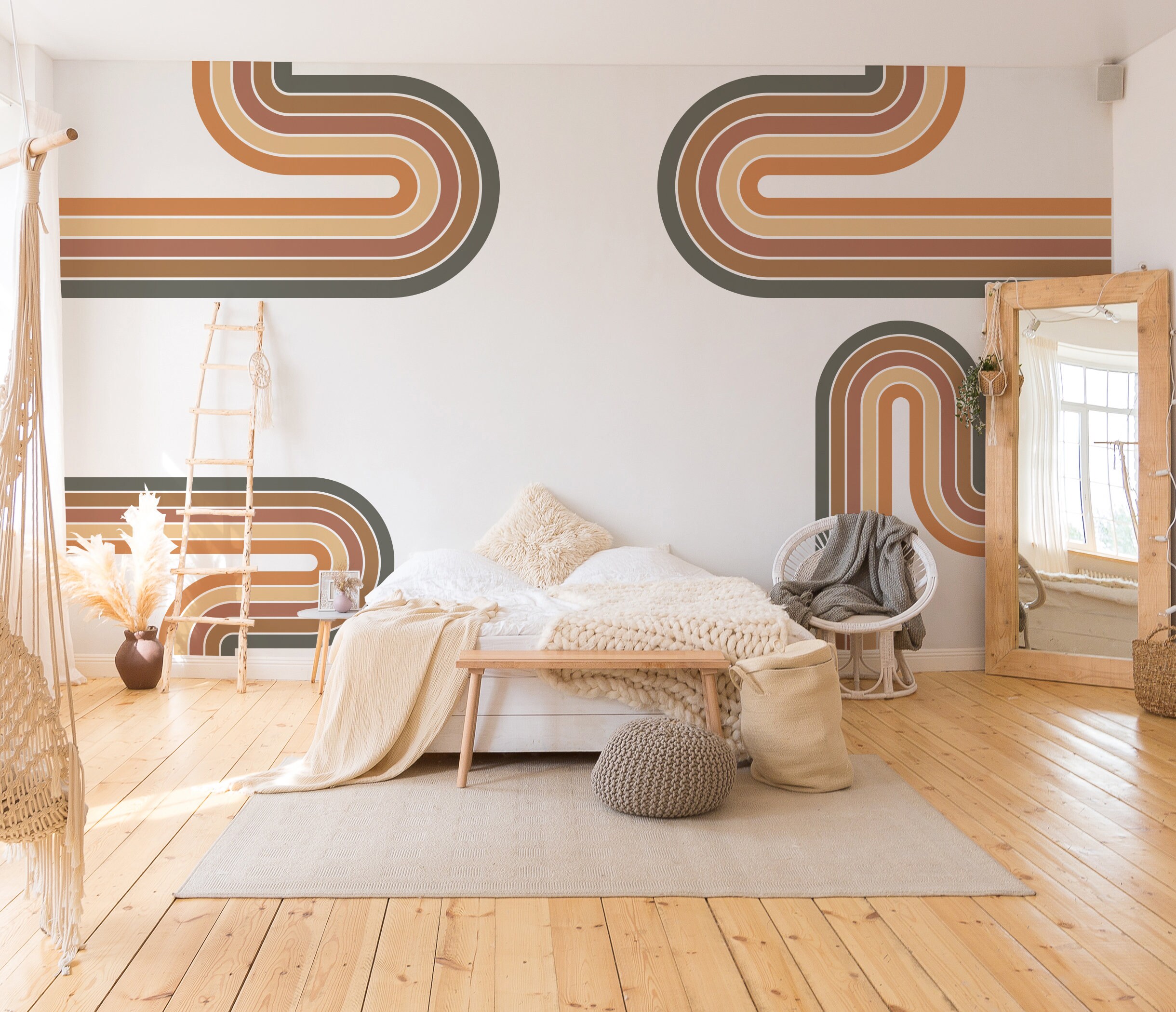 Large Rainbow Wall Decal, Boho Rainbow Sticker, Rainbow Decor, Nursery ...