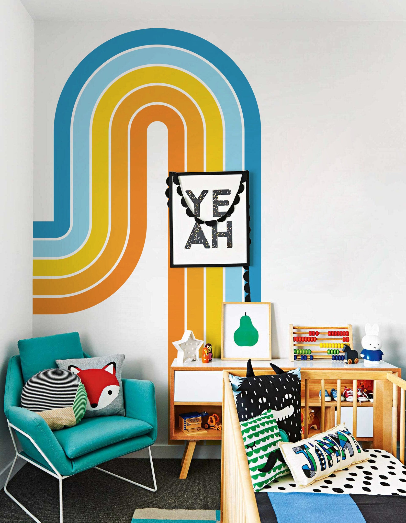 Colorful Rainbow Wall Decal Removable Boys Rainbow Wall - Etsy