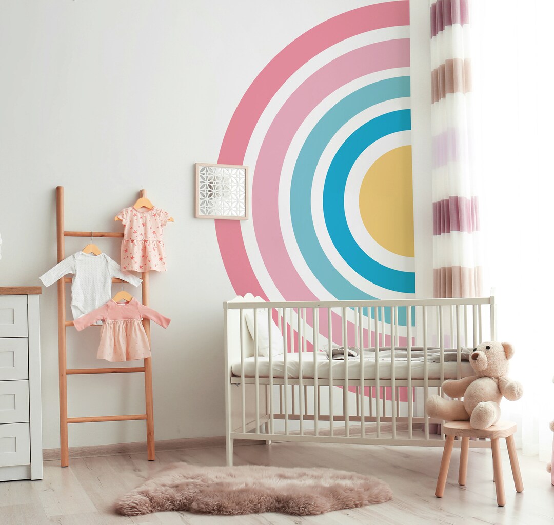 Girls Room Wall Decal, Rainbow Art Kids Room, Removable Wall Decals ...