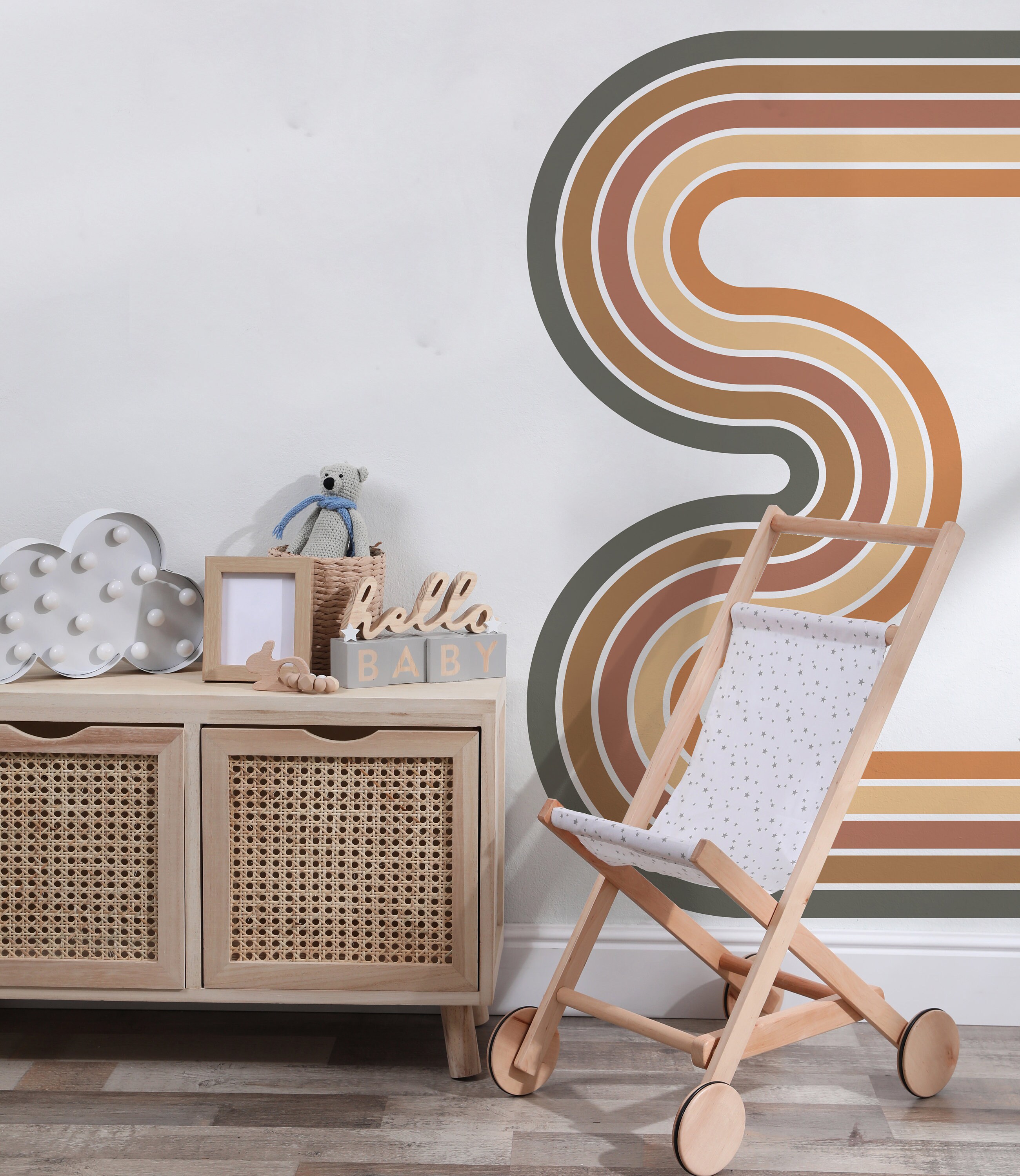 Large Boho Rainbow Wall Decal, Nursery Decor 08 - Etsy