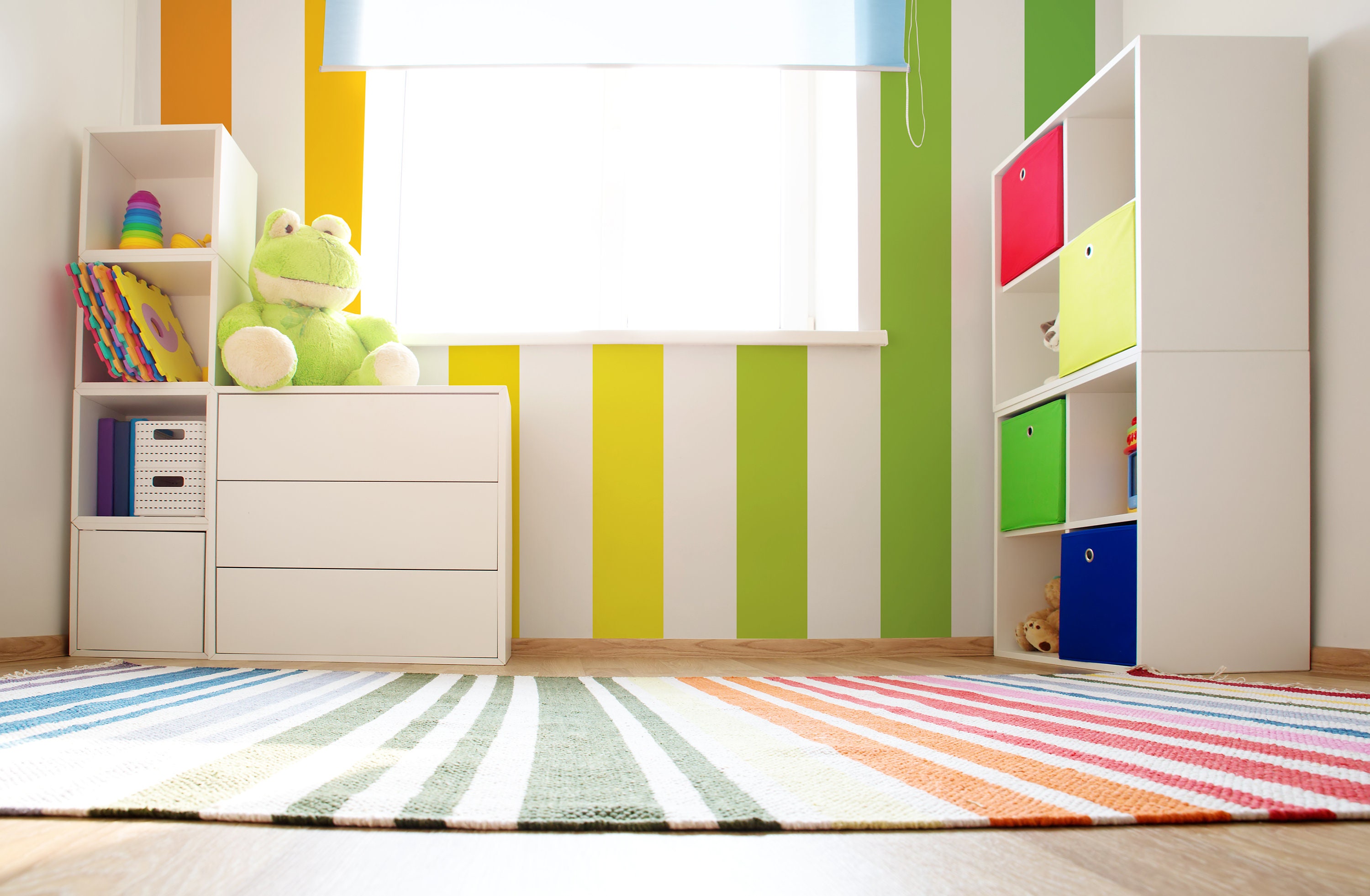 Rainbow Stripes Wall Decal, Nursery Decor, Rainbow Wall Stickers, Wall ...