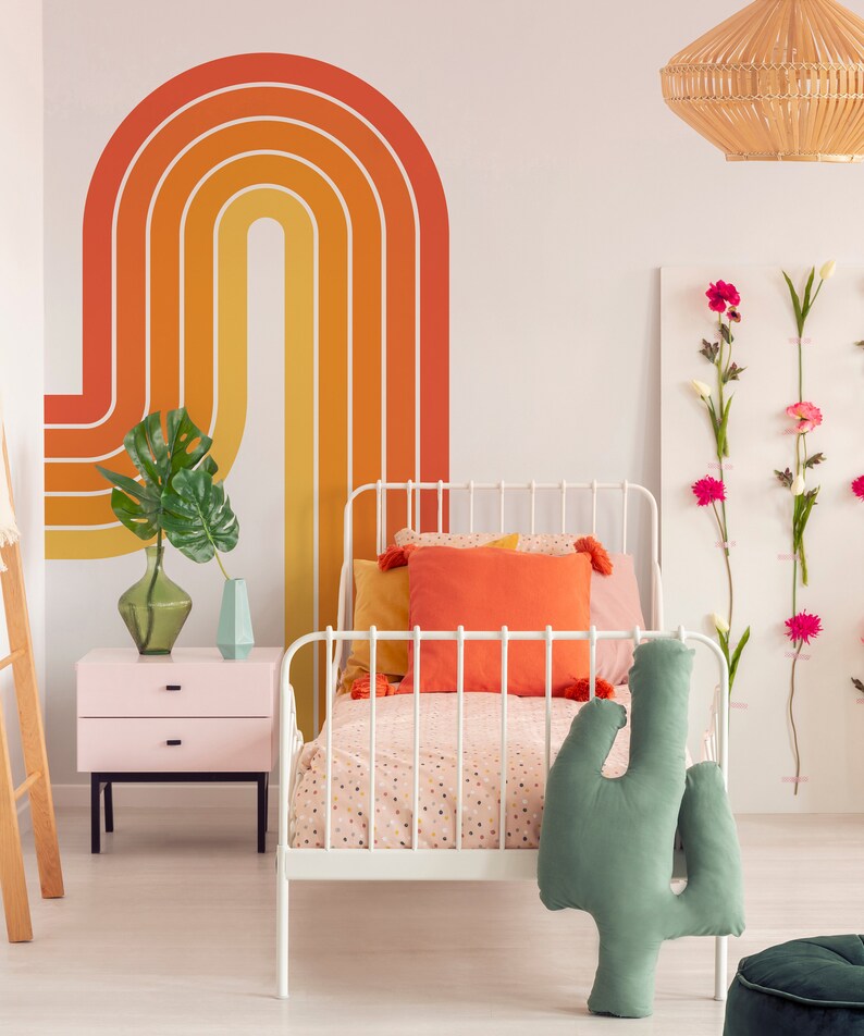 Bohemian Rainbow Wall Sticker Sunset Colorful Rainbow Wall - Etsy