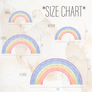 Bedroom Rainbow Wall Decal, Watercolor Bedroom Wall Art, Pastel Nursery ...