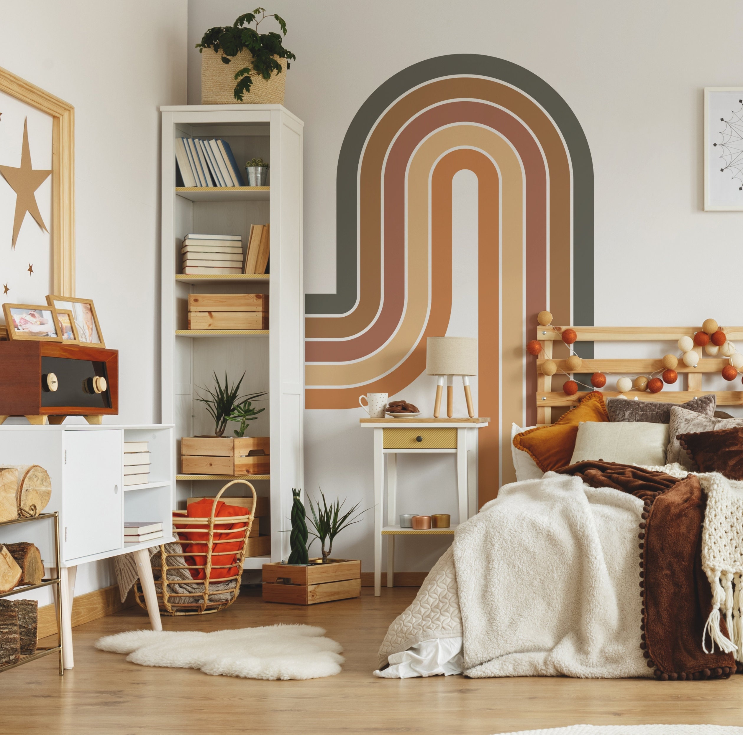 Large Rainbow Wall Decal Boho Rainbow Sticker Rainbow Decor - Etsy