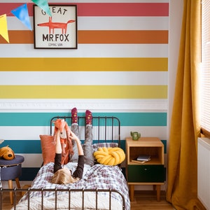 Retro Rainbow Wall Decals, Colorful Rainbow Stickers, Rainbow Stripes ...