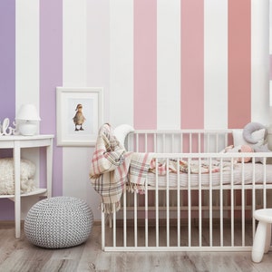 Rainbow Stripes Wall Decal Nursery Decor Rainbow Wall - Etsy