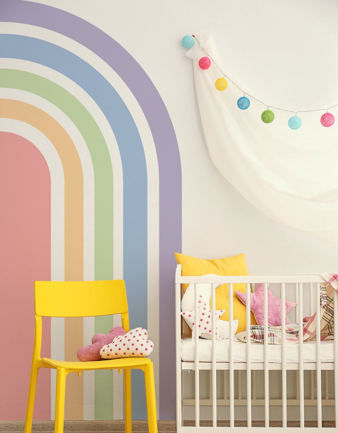 Unisex Room Wall Decal, Rainbow Wall Decal, Removable Wall Sticker ...