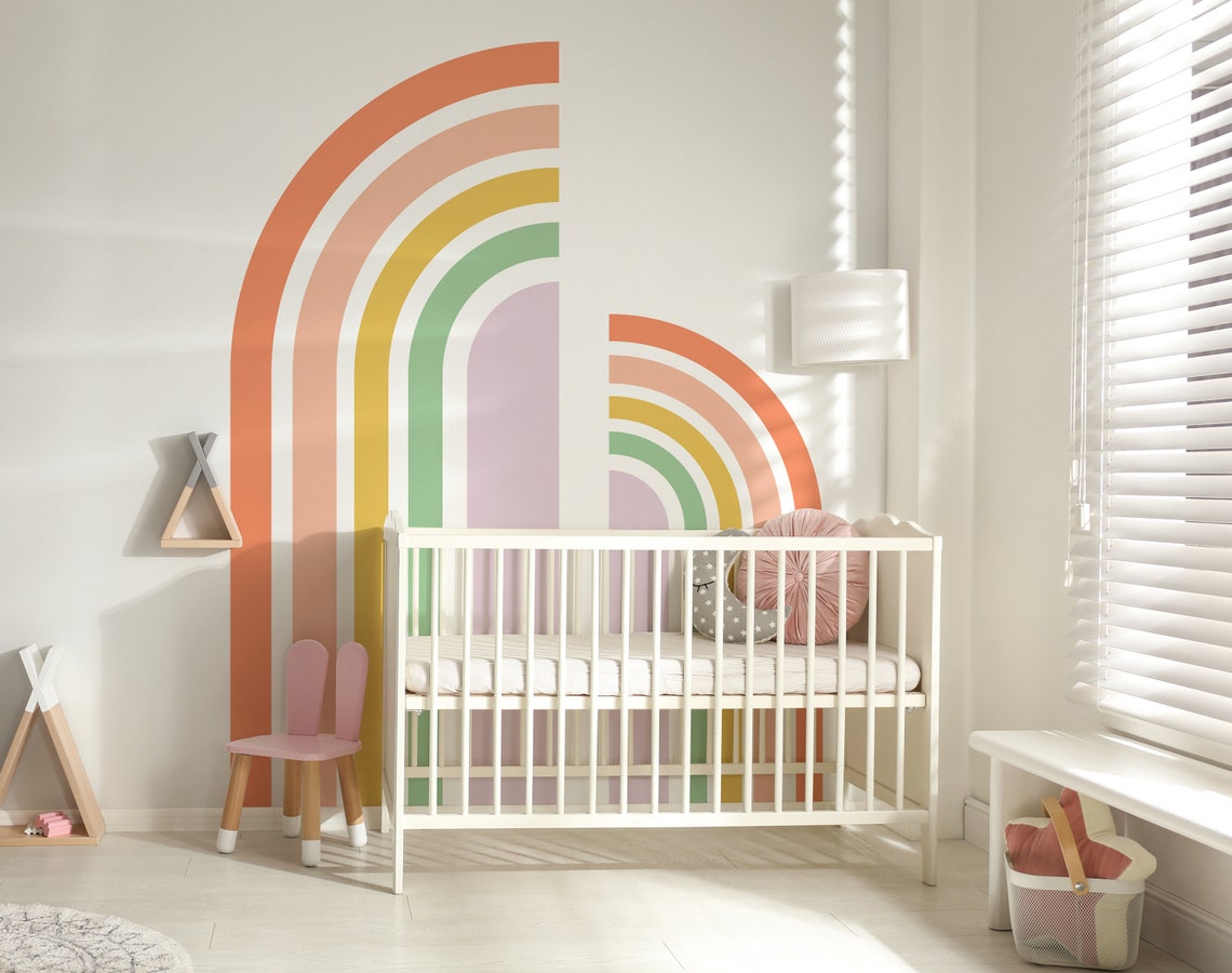 Large Rainbow Wall Decal Colorful Rainbow Sticker Unisex - Etsy