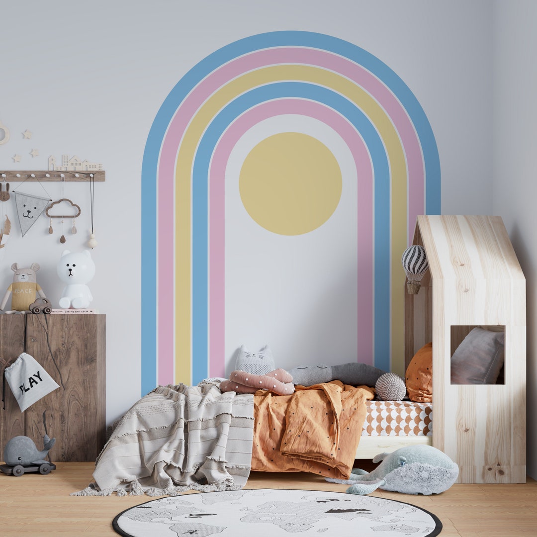 Large Rainbow Wall Decal, Colorful Rainbow Sticker, Unisex Rainbow ...