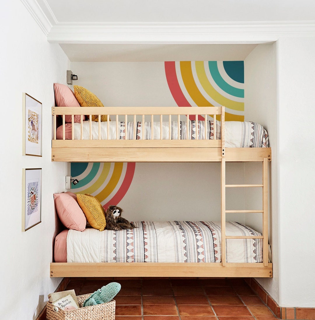 Colorful Rainbow Removable Wall Decal, Gender Neutral Rainbow Wall ...