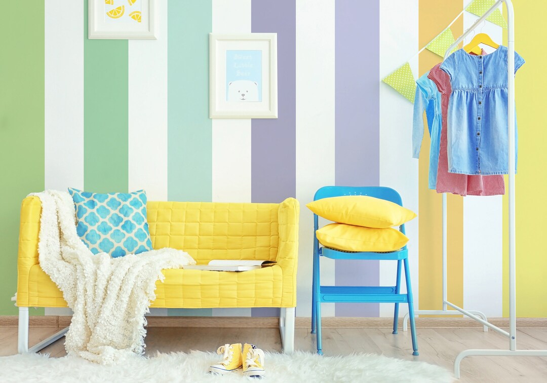Large Rainbow Stripe Wall Decal, Colorful Rainbow Sticker, Unisex ...