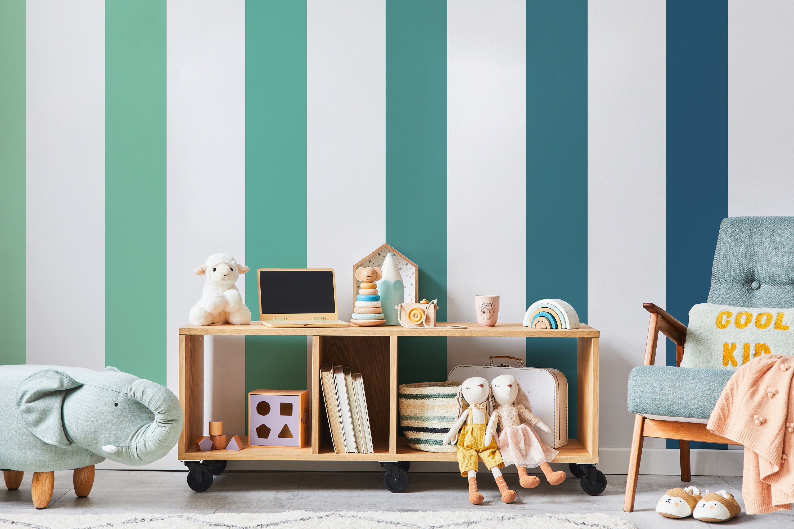Teal Rainbow Stripes Wall Decal, Baby Nursery Decor 27 - Etsy