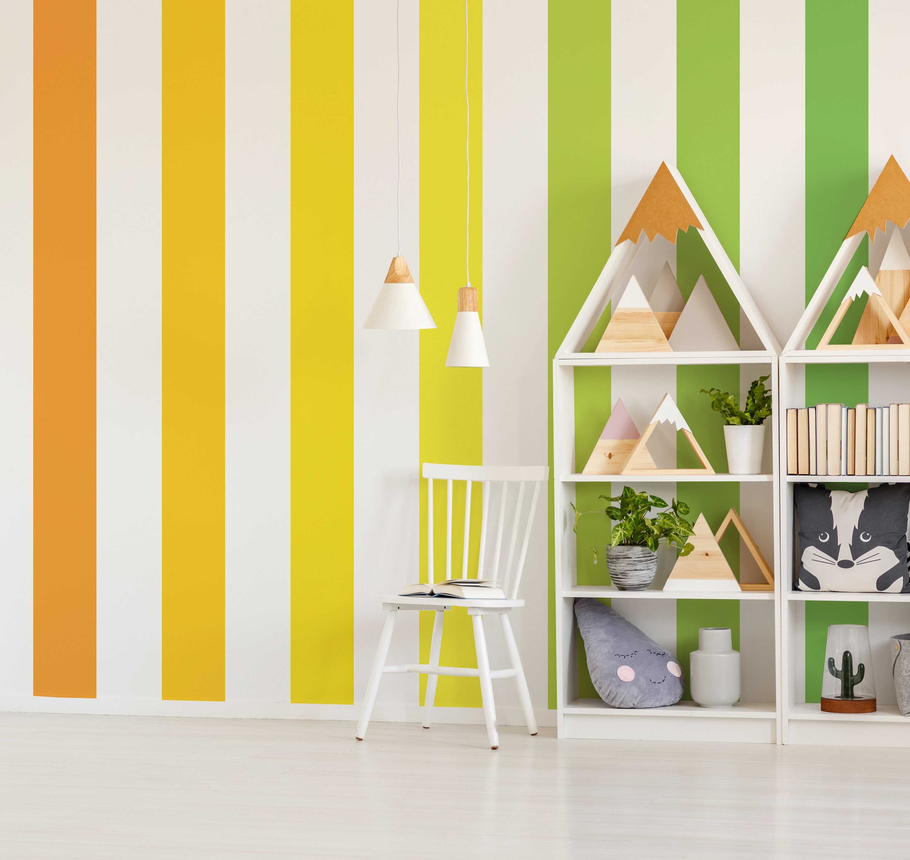 Rainbow Stripes Wall Decal, Nursery Decor, Rainbow Wall Stickers, Wall ...