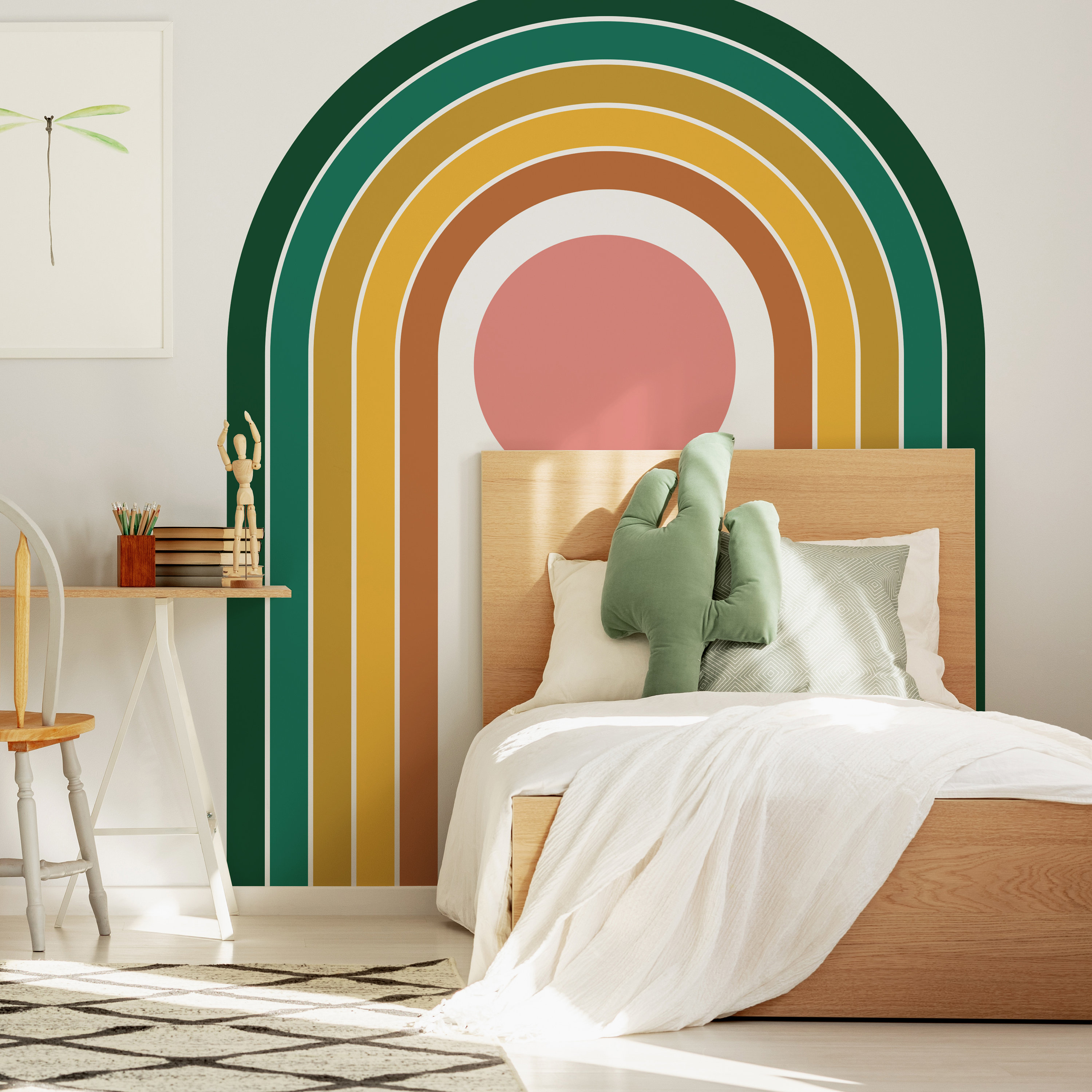 Retro Rainbow Wall Decal, Colorful Nursery Decor, Removable Wall ...