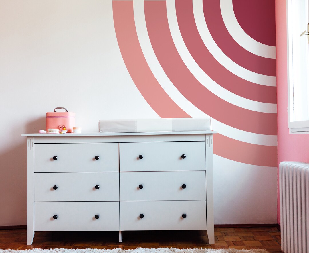 Pink Rainbow Wall Decal, Corner Rainbow Sticker, Rainbow Decor, Nursery ...