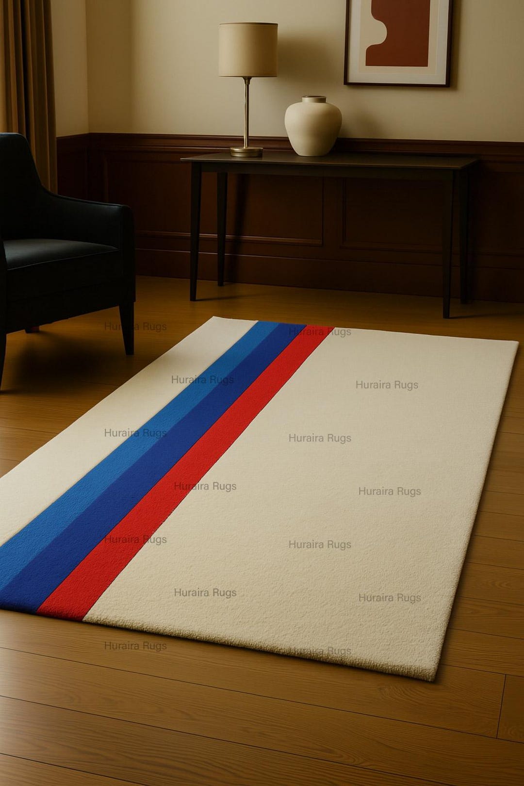 Handmade BMW M-stripe Inspired Hand Tufted Wool Rug | Motorsport Racing ...