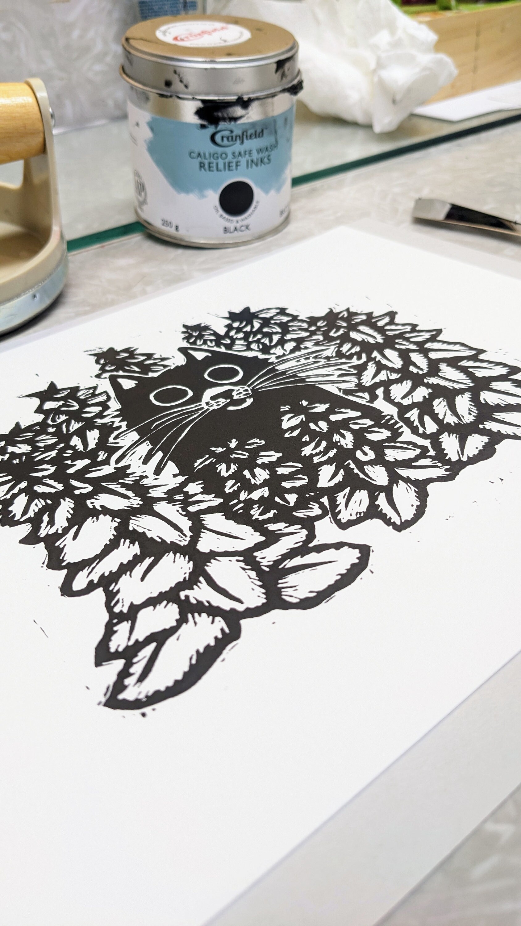 Catnip Cloud 8x10 Original Linocut Print - Etsy