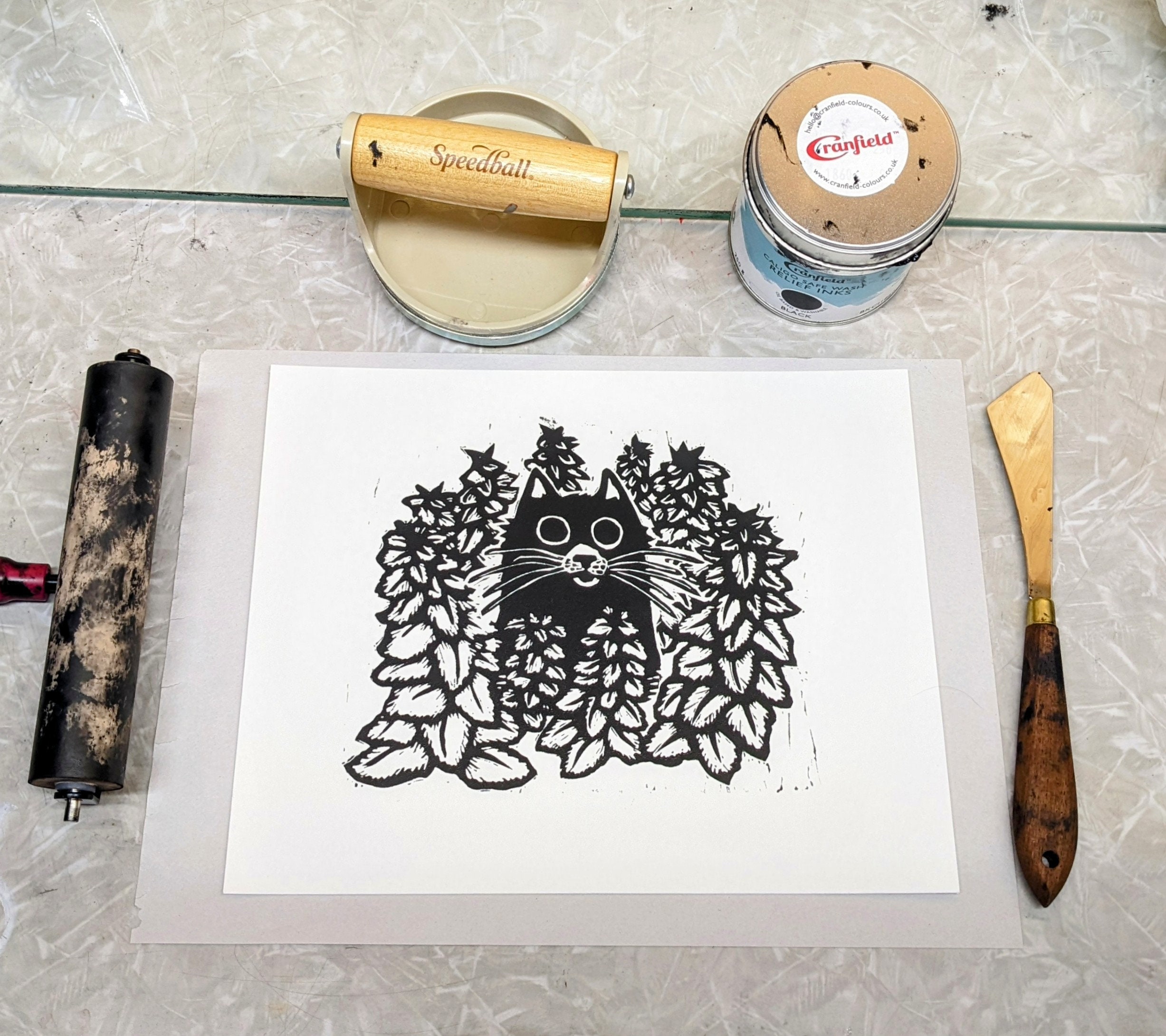 Catnip Cloud 8x10 Original Linocut Print - Etsy