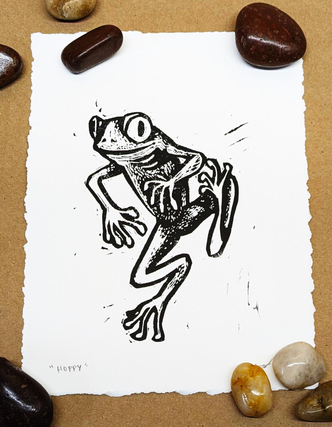 Hoppy - 6x8” and 9x12” Original Linocut Print - Etsy