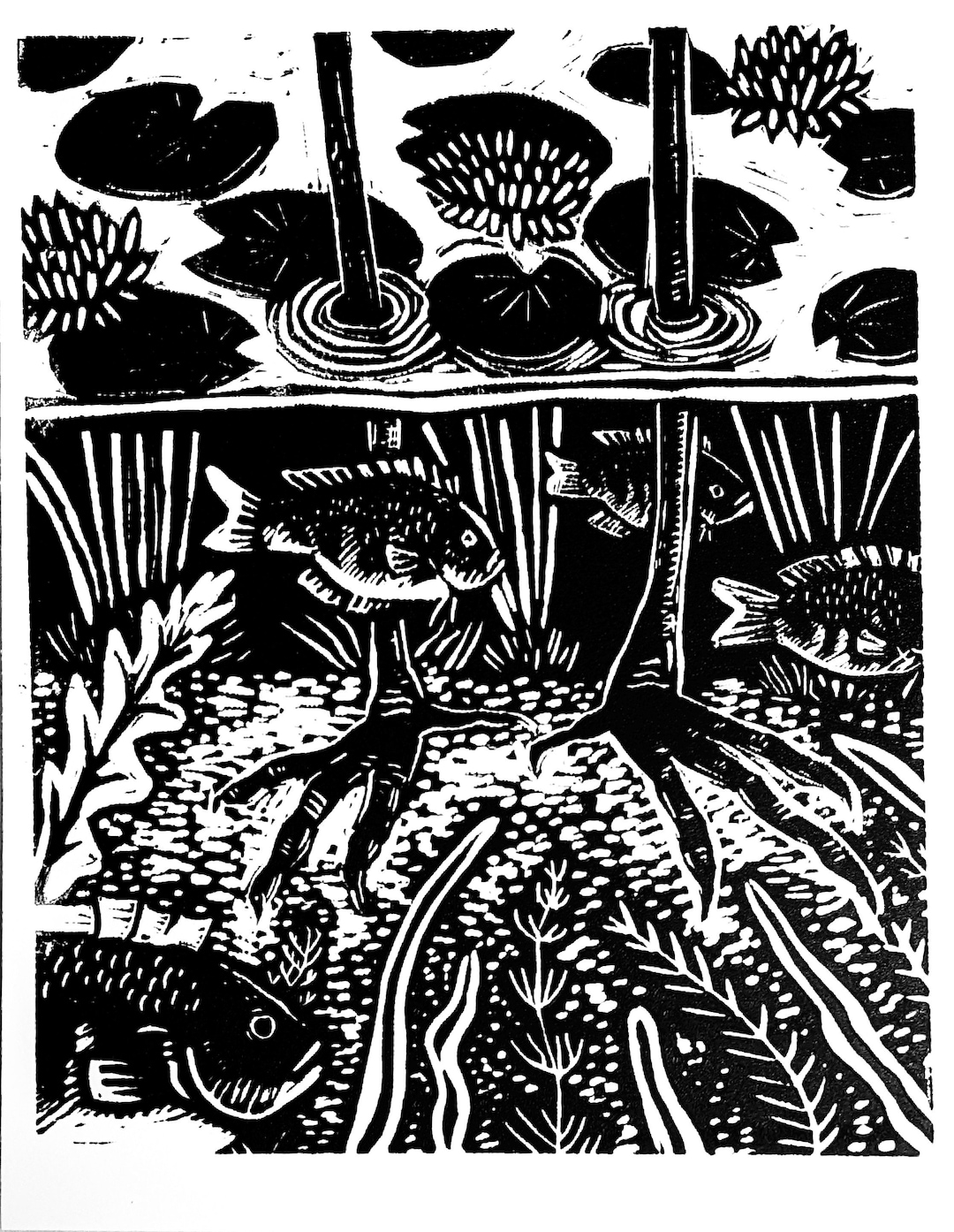 Cold Feet - 8.5x11" Original Linocut Print - Etsy