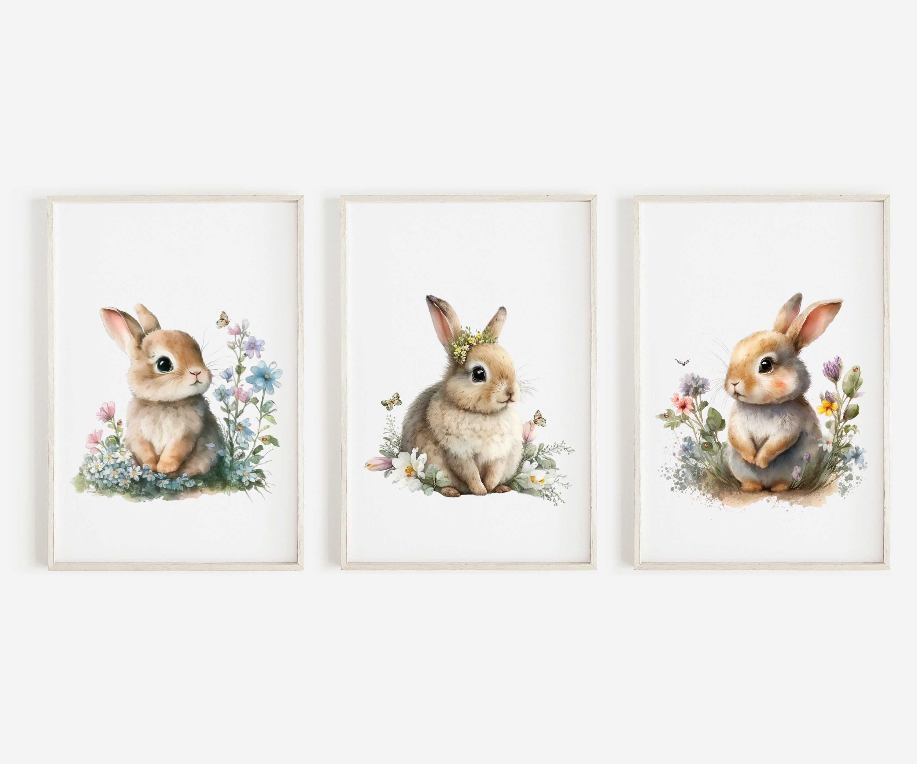 Bunny Nursery Pastel Nursery Printable Cute Woodland Baby Animal ...